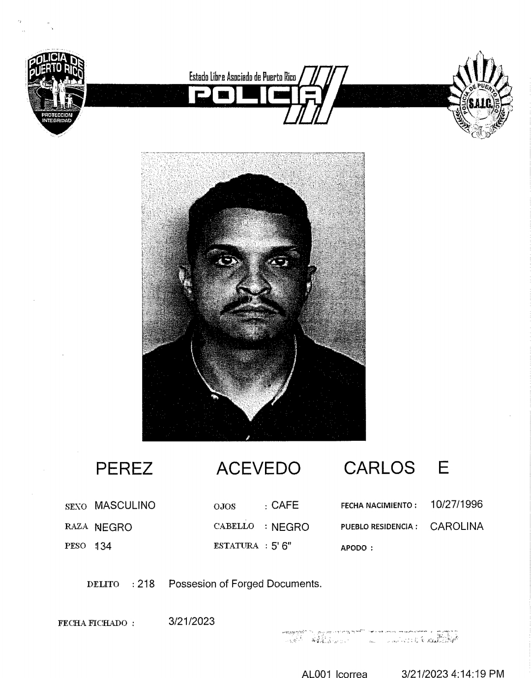 Cargos A Hombre Por ApropiaciÓn Ilegal Fraude Y PosesiÓn De Documentos
